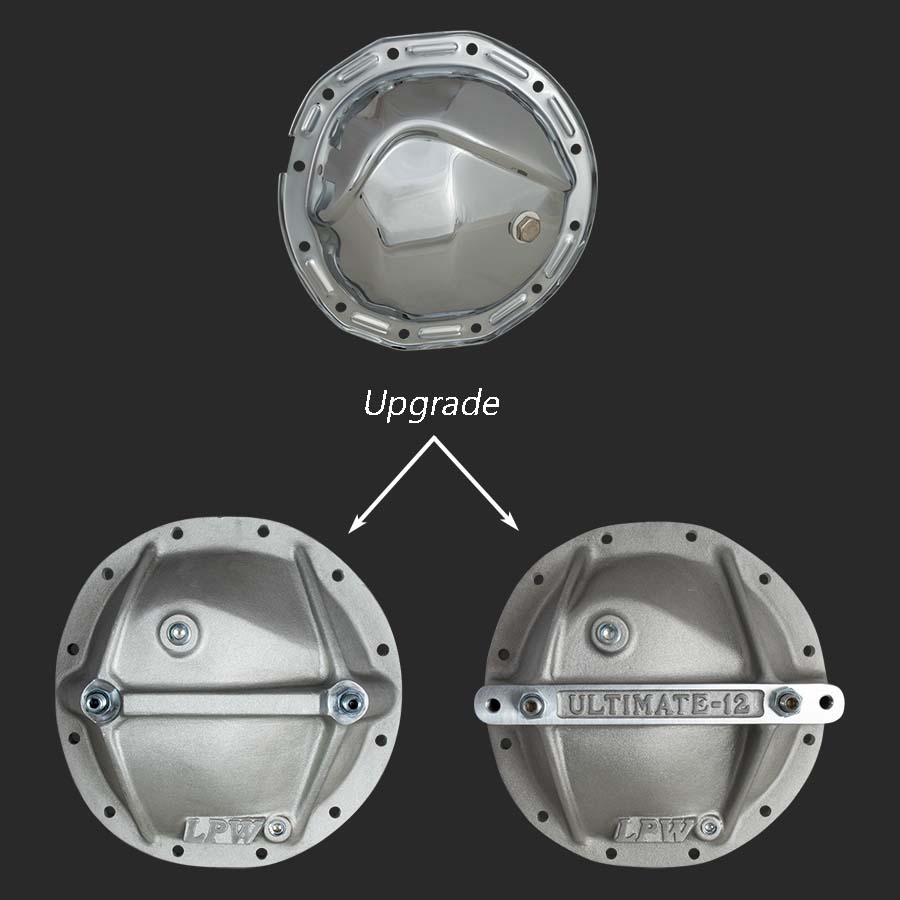 Upgrade to aluminum support cover in complete 12 bolt rear