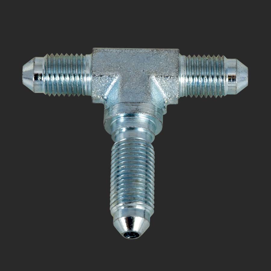 3 AN Male Brake Line Fitting Tee-On-Branch Bulkhead