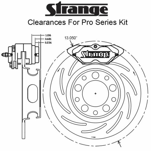 Strange Drag Race Front Brake Kit For Strange Aluminum Struts