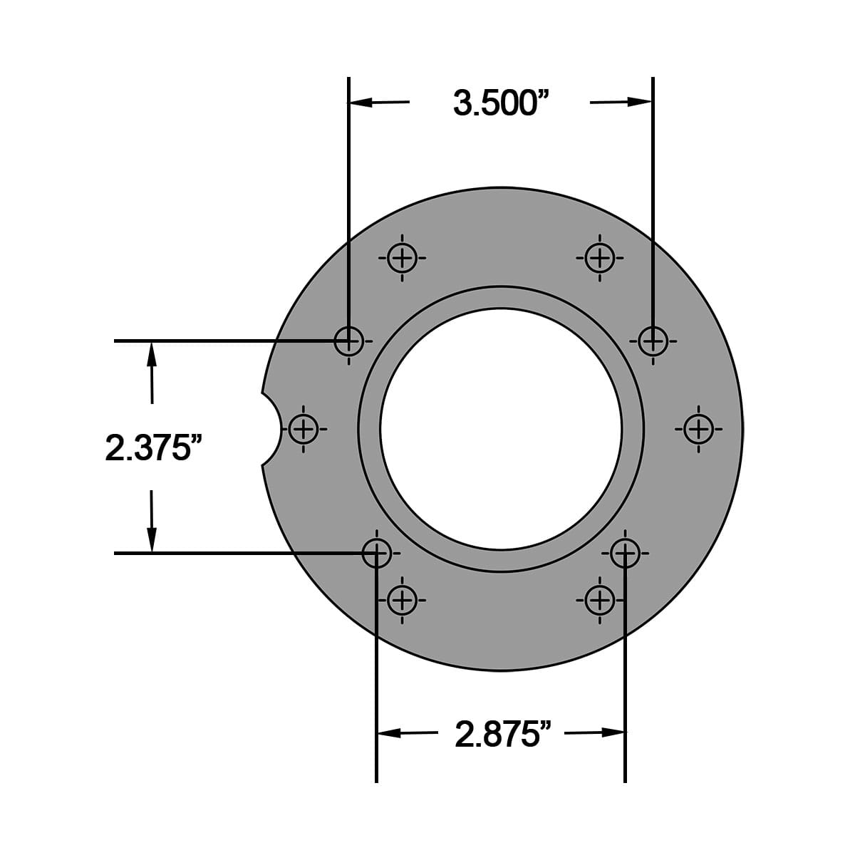 Strange Pro II Rear Disc Brake Kit For One Piece Aluminum Dragster Housing